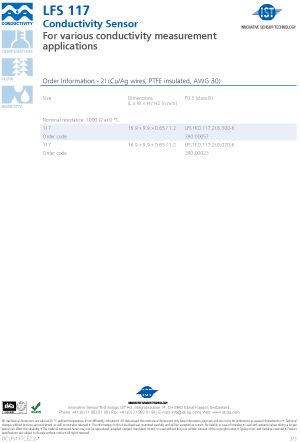 IST-AG-JAPAN | 製品情報 伝導度センサ | LFS117
